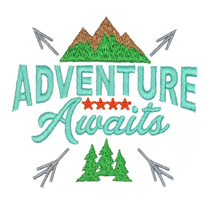 Adventure Awaits Embroidery Design Instant Download - Etsy