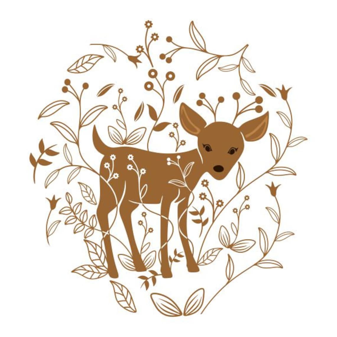 Spring Flowers Deer Cuttable Design PNG DXF SVG & Eps File for - Etsy