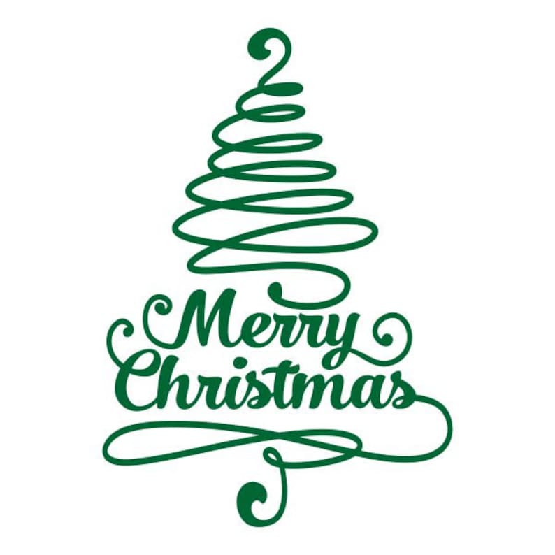 Merry Christmas Tree Cuttable Design PNG DXF SVG & Eps File - Etsy