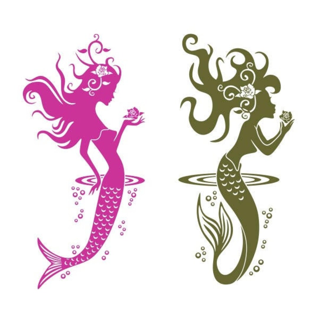 Mermaid Cuttable Design PNG DXF SVG & Eps File for Silhouette Cameo and ...