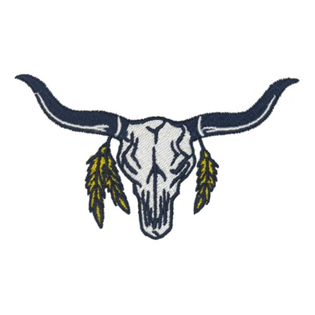 Longhorn Bull Head Embroidery Design Instant Download - Etsy