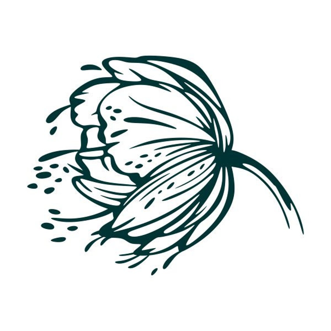 Flower in the Wind Cuttable Design PNG DXF SVG & Eps File for - Etsy