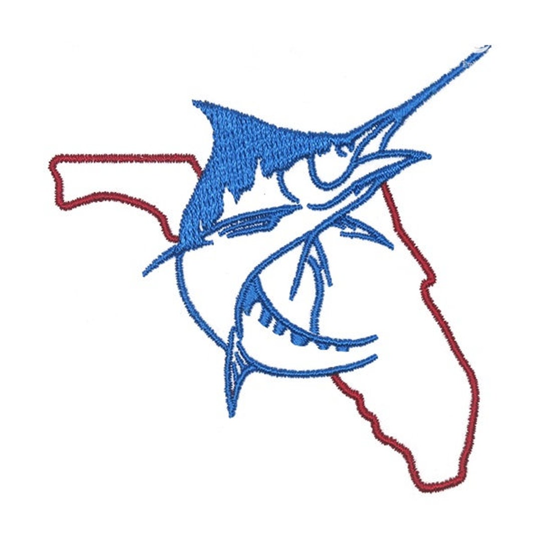 Florida Marlin Embroidery Design Instant Download - Etsy