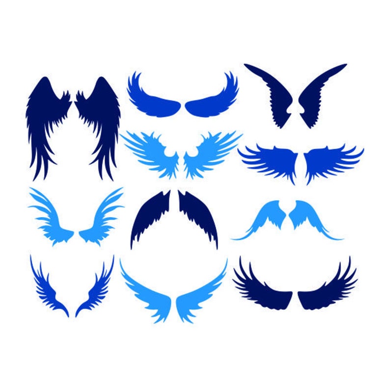 Angel Wings Cuttable Design PNG DXF SVG & Eps File for - Etsy