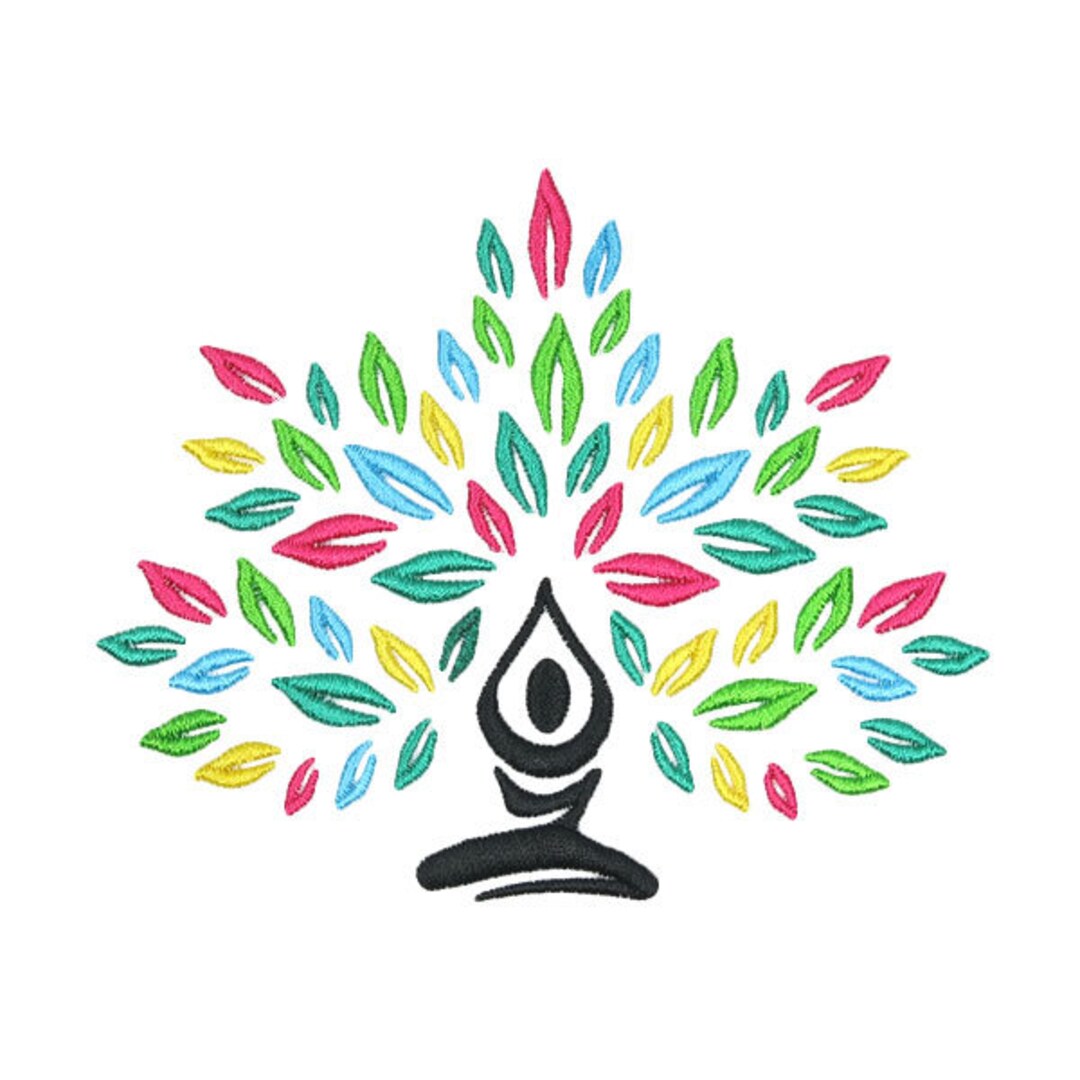 Yoga Tree Embroidery Design Instant Download - Etsy