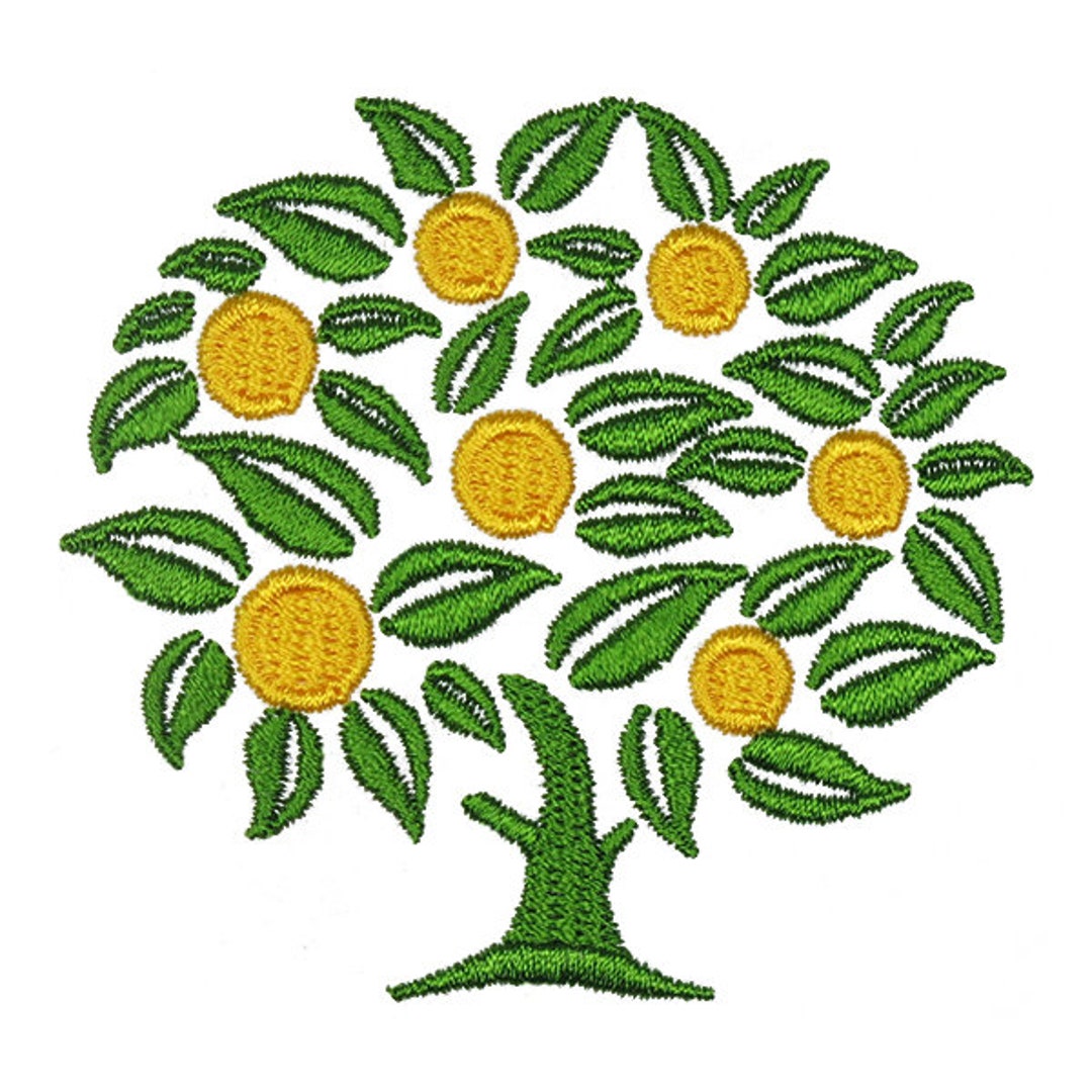Orange Tree Embroidery Design Instant Download - Etsy