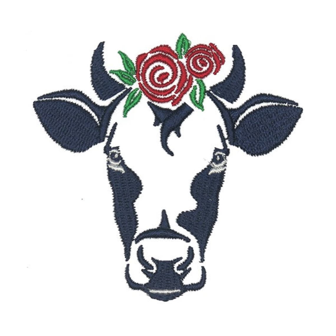 Flower Cow Embroidery Design Instant Download - Etsy