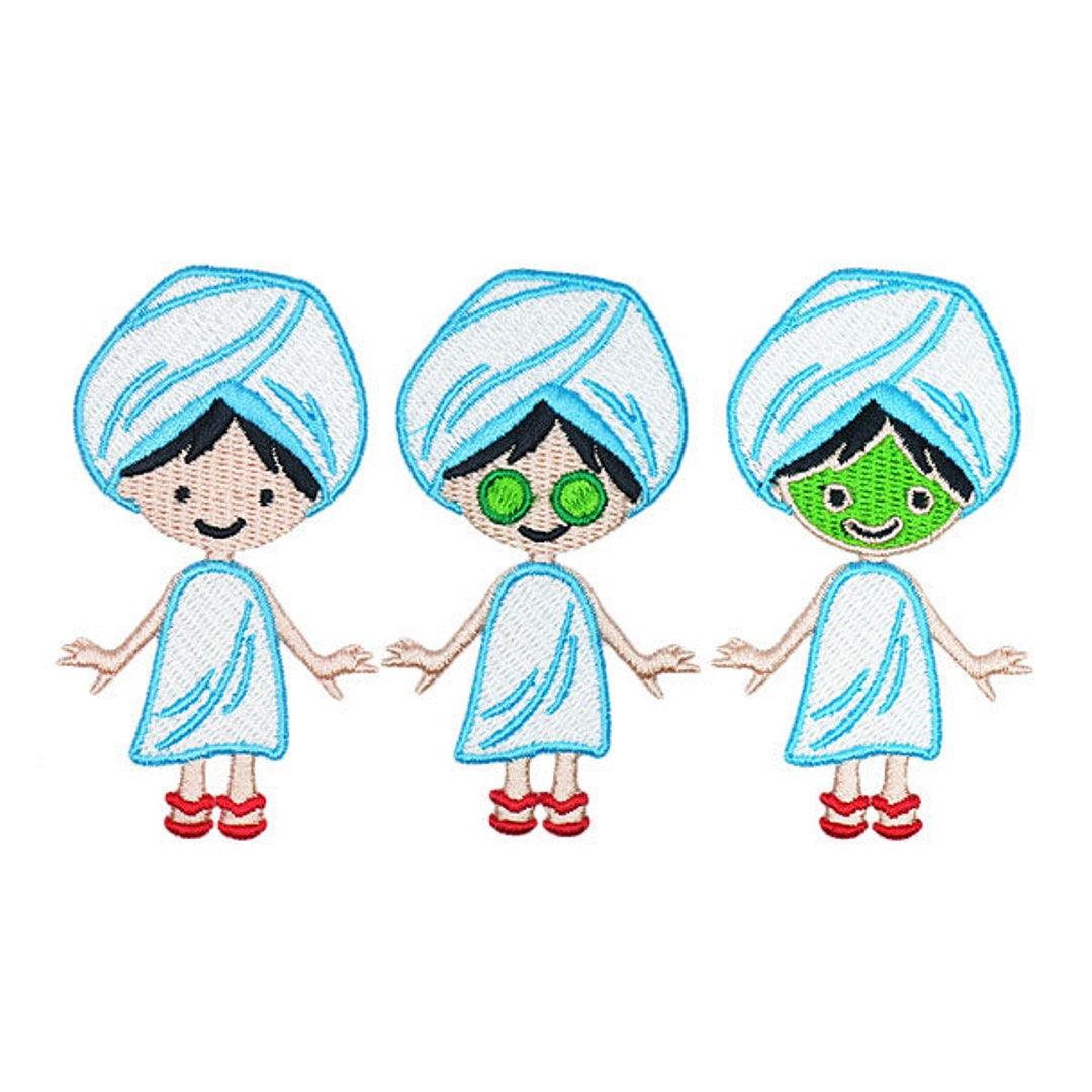 Spa Girl Embroidery Design - Instant Download - Etsy