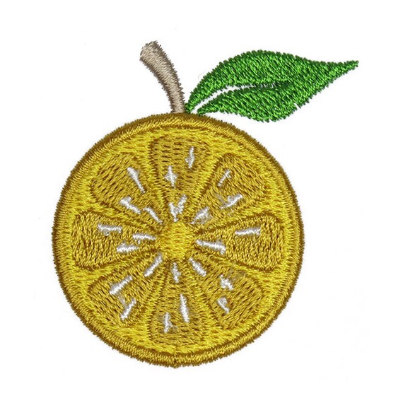 Lemon Slice Embroidery Design Instant Download | Etsy