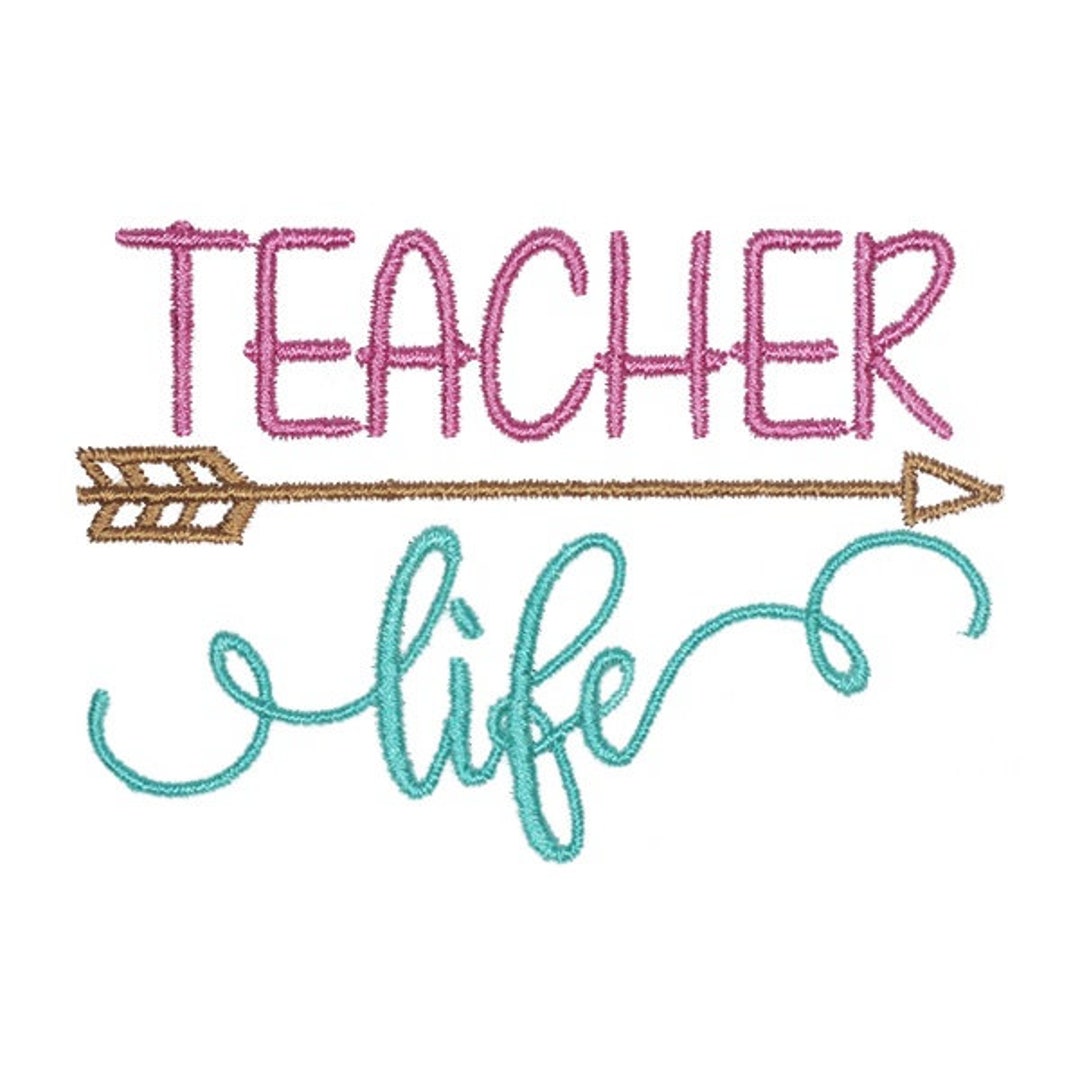 Teacher Life Embroidery Design Instant Download - Etsy