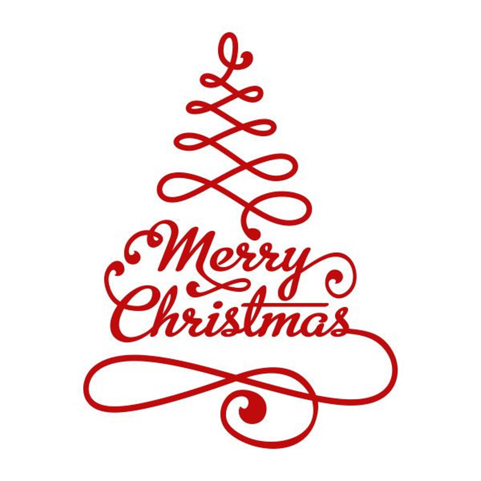 Merry Christmas Tree Cuttable Design PNG DXF SVG & Eps File - Etsy