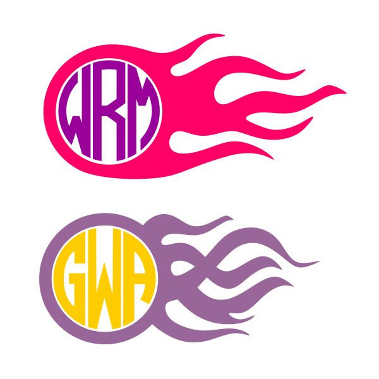 Tribal Fire Monogram Frame Cuttable Design PNG DXF SVG & Eps - Etsy