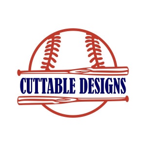 Baseball Split Cuttable Design PNG DXF SVG & Eps File for Silhouette ...
