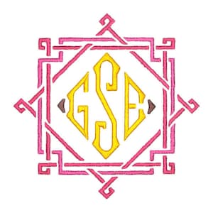 Square Frame Embroidery Design Instant Download | Etsy