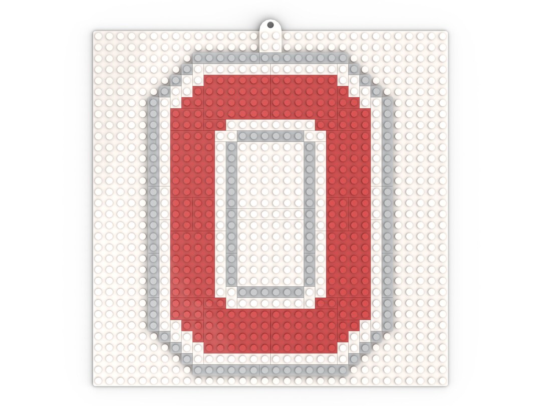 OSU Block O 10in Mosaic Wall Art, Abstract, Brick Art, Red, Gray, White ...