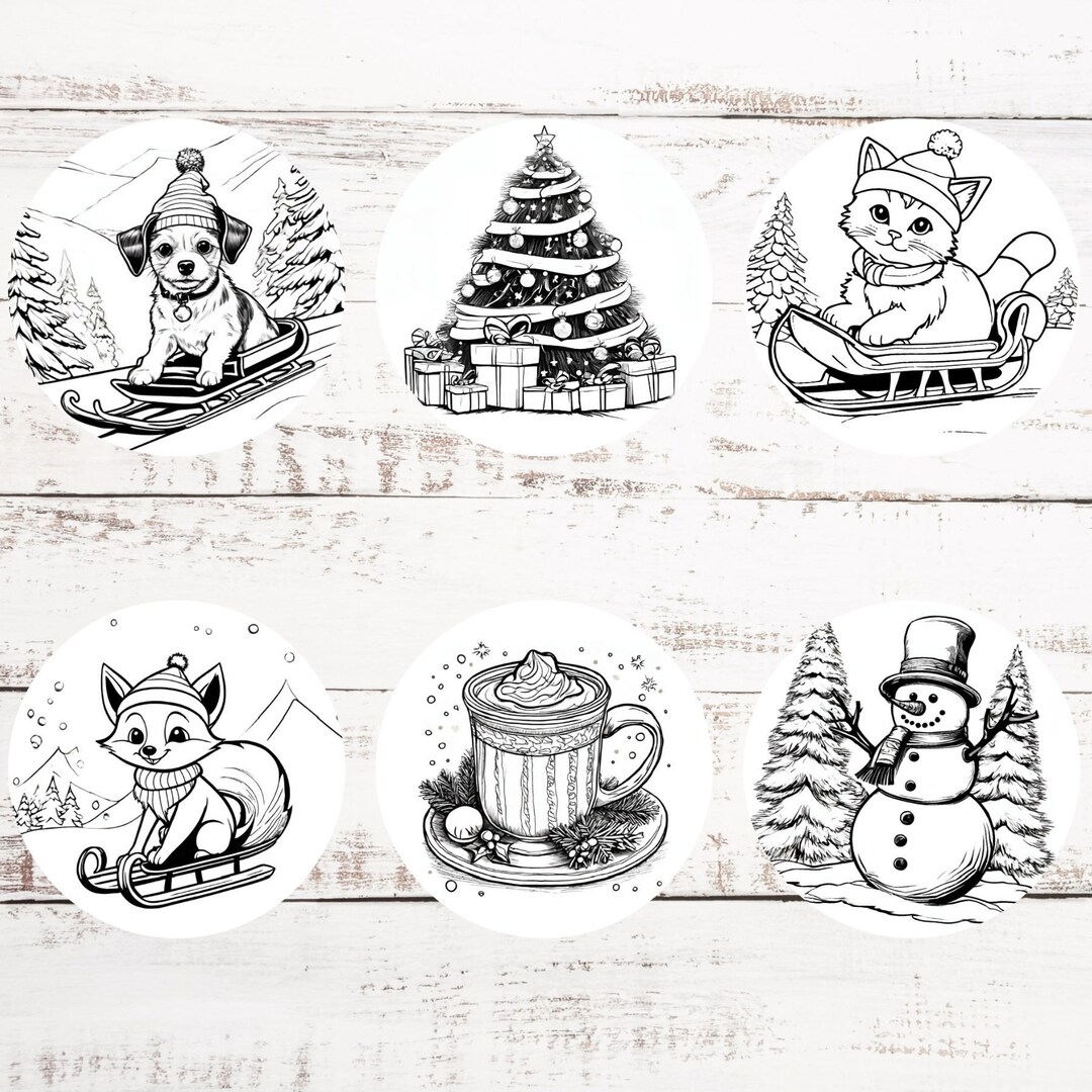 Holiday/christmas Coloring Magnet Set for Kids - Etsy