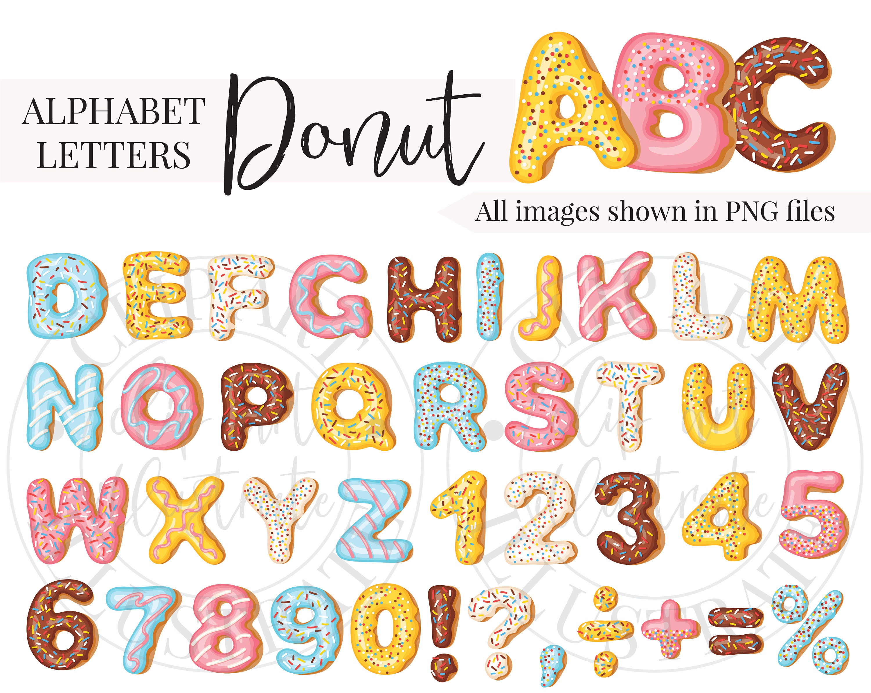Clip Art Art Collectibles Pink Donut Letters Font Clipart PNG Donut 
