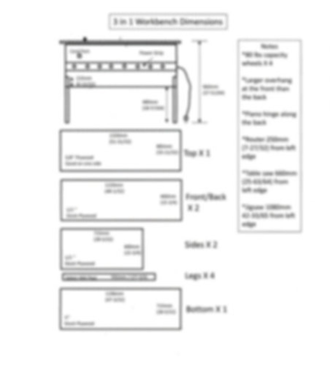 DIY 3 in 1 Workbench Plans and Dimensions - Etsy