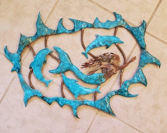 Copper Mermaid Wall Art - Etsy