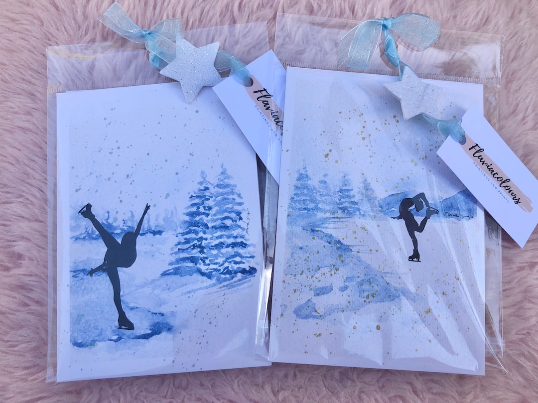 Figure Skating Card | Ice Skating Card | Christmas Greeting Card ...