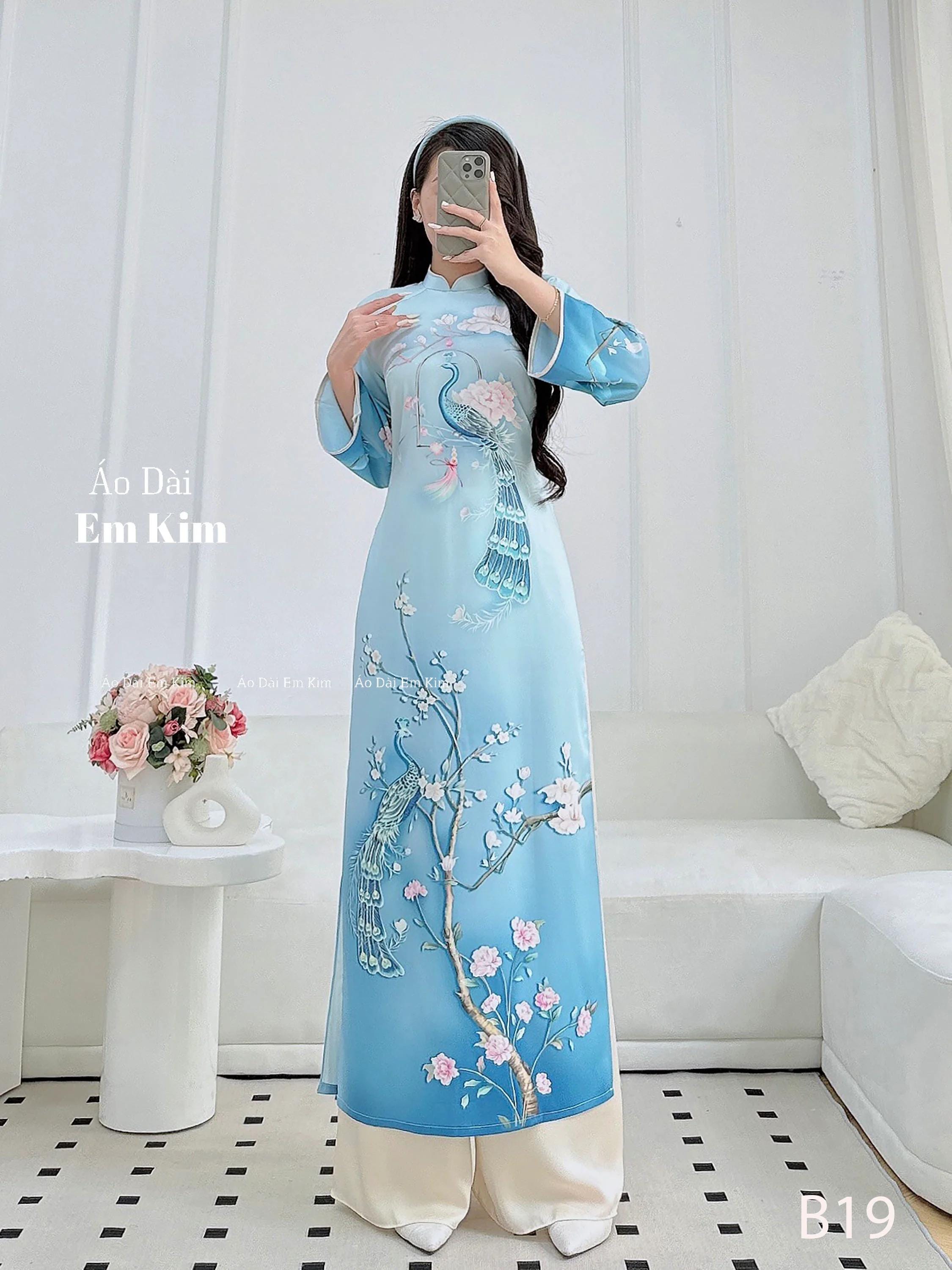 Ao Dai Lụa TET 2026 Blue B19| Ao Dai for Women| Lunar New Year| Modern ...