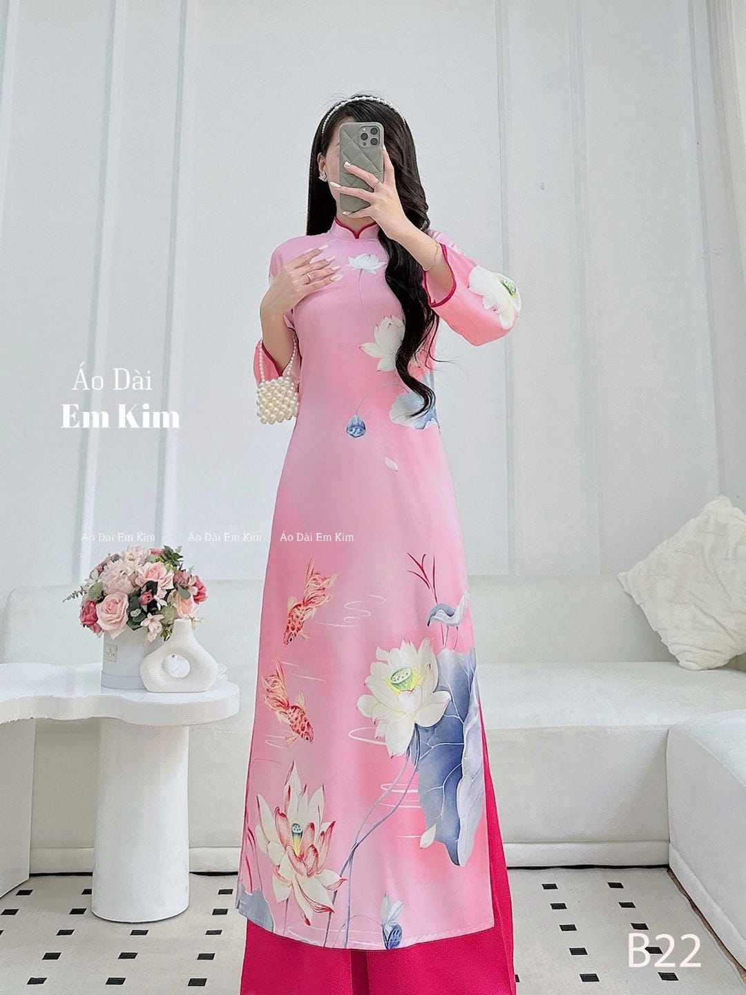 Ao Dai Lụa TET 2026 Pink B22| Ao Dai for Women| Lunar New Year| Modern ...