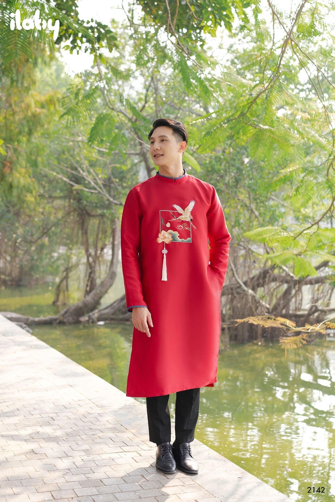 Ao Dai Men| Embroidery Ao Dai for Men Tapta(no Pants Included) Lunar ...