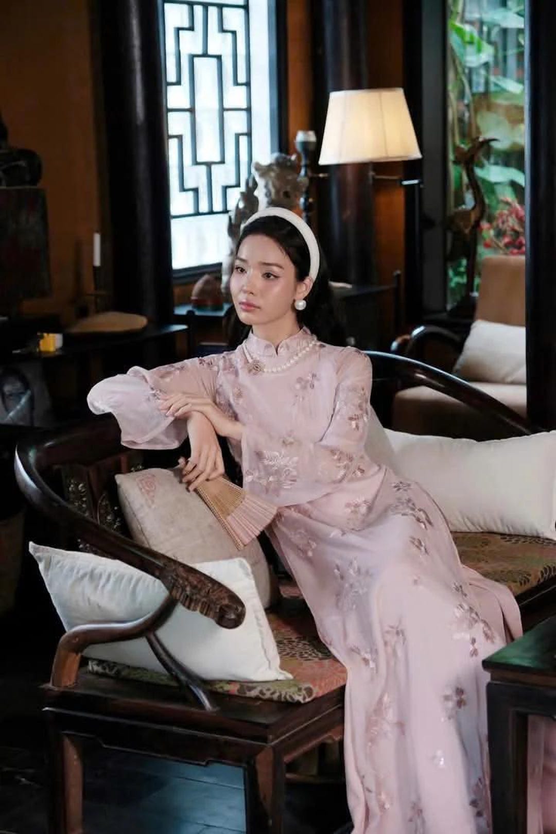 Ao Dai Tơ Pink Embroidery - Ao Dai Viet Nam - Vietnamese Long Dresses ...