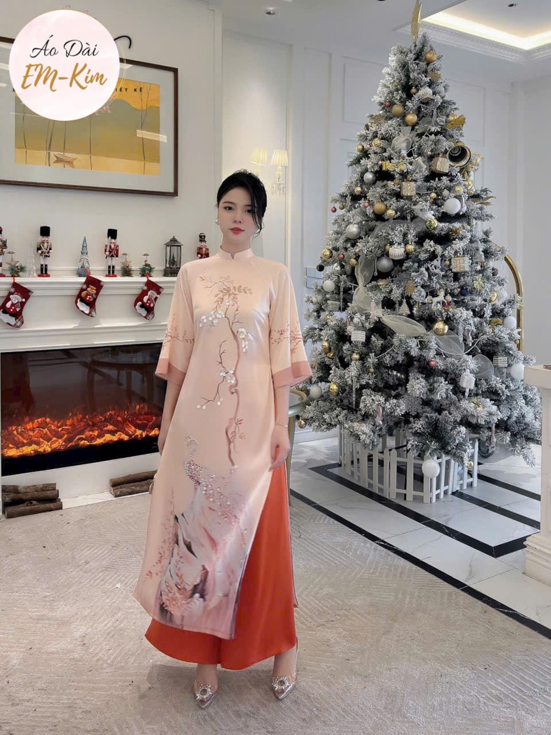 Blush Pink 3D Flowers Ao Dai Sets With Pants H4 - Etsy