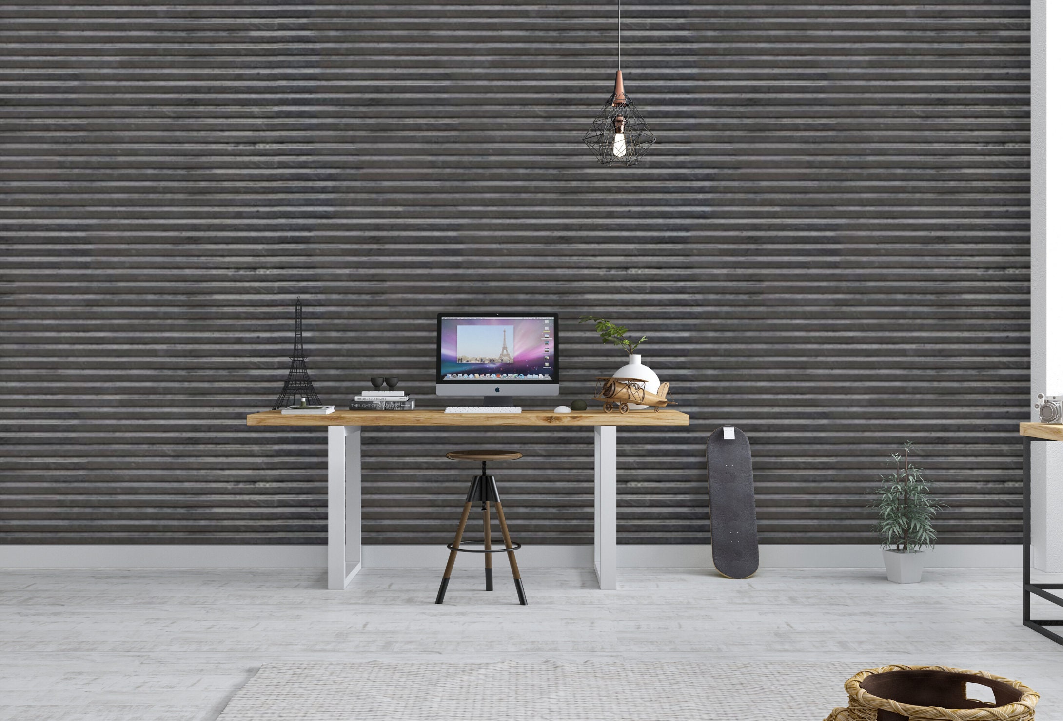 Grey Sheet Metal I Fibreglass Wallpaper I Grey Steel Grey Mural ...