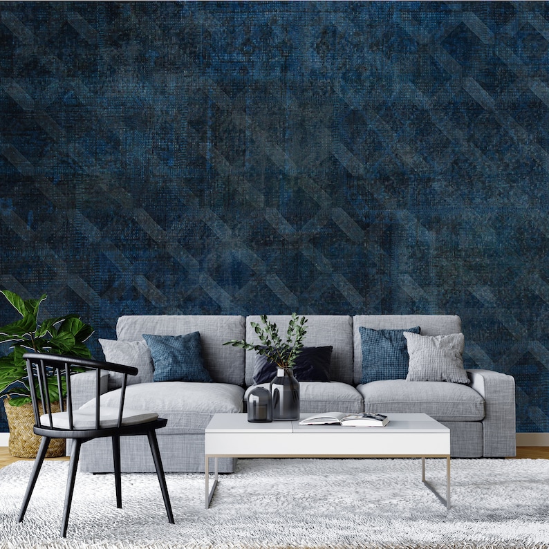 Blue Abstract Wallpaper I Blu Pattern Wallcoverings I Structure Blue ...