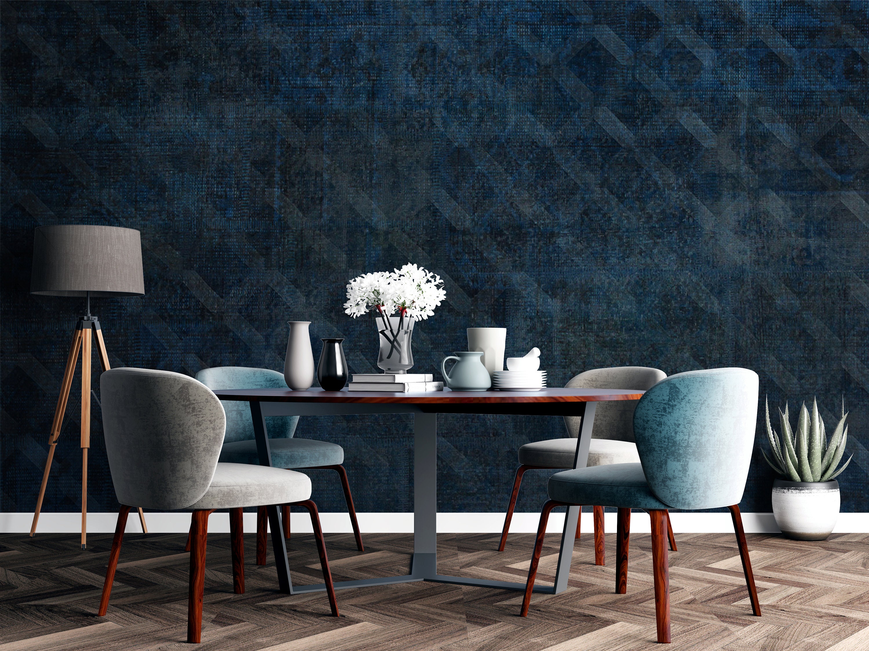 Blue Abstract Wallpaper I Blu Pattern Wallcoverings I Structure Blue ...