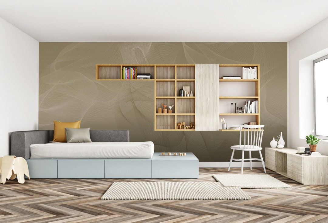 Brown Wallpaper Modern Large Wallpaper Brown Peel and Stick - Etsy