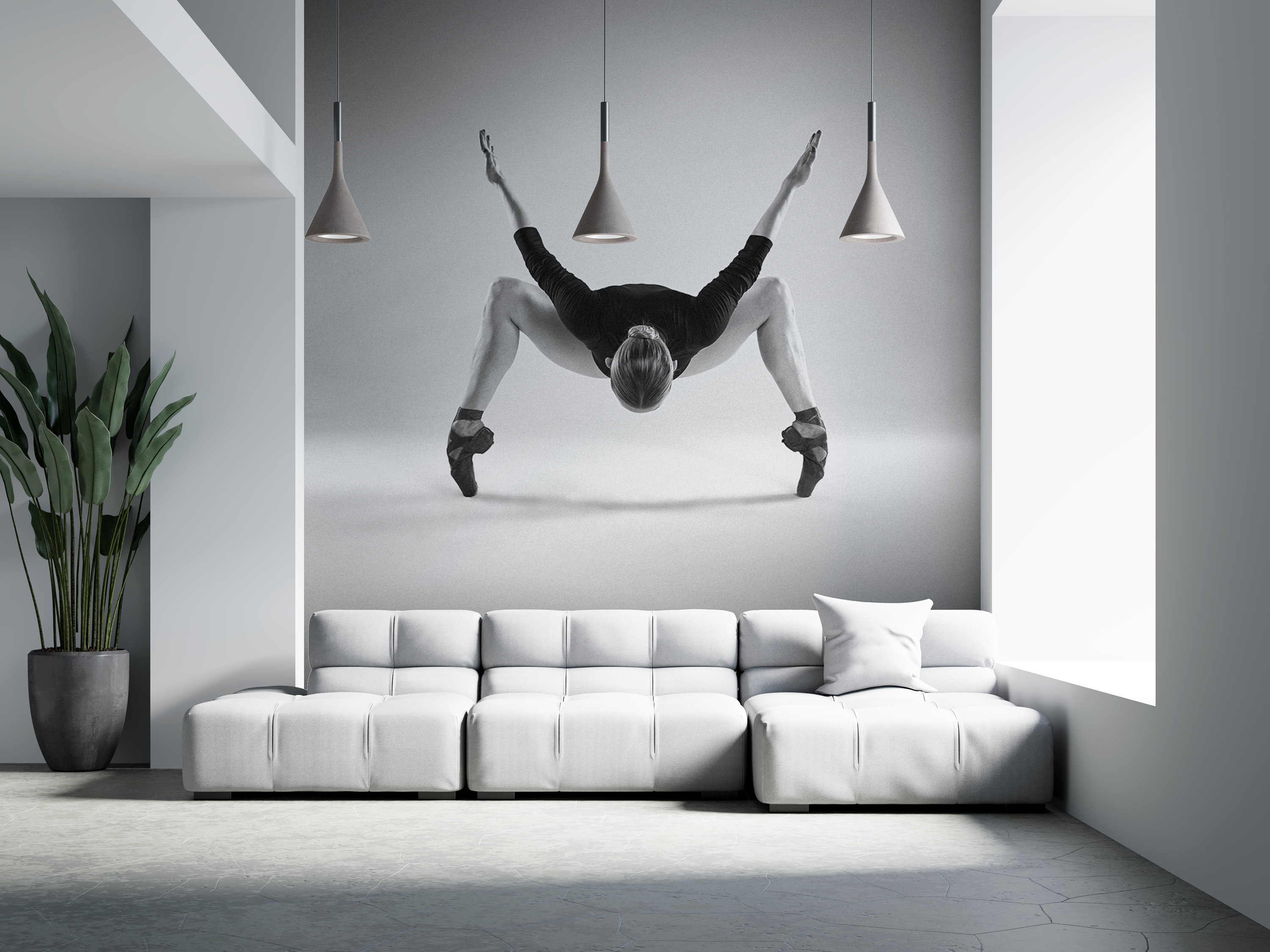 Black White Ballerina Wallpaper I Fiberglass Ballet Mural I Custom Size ...