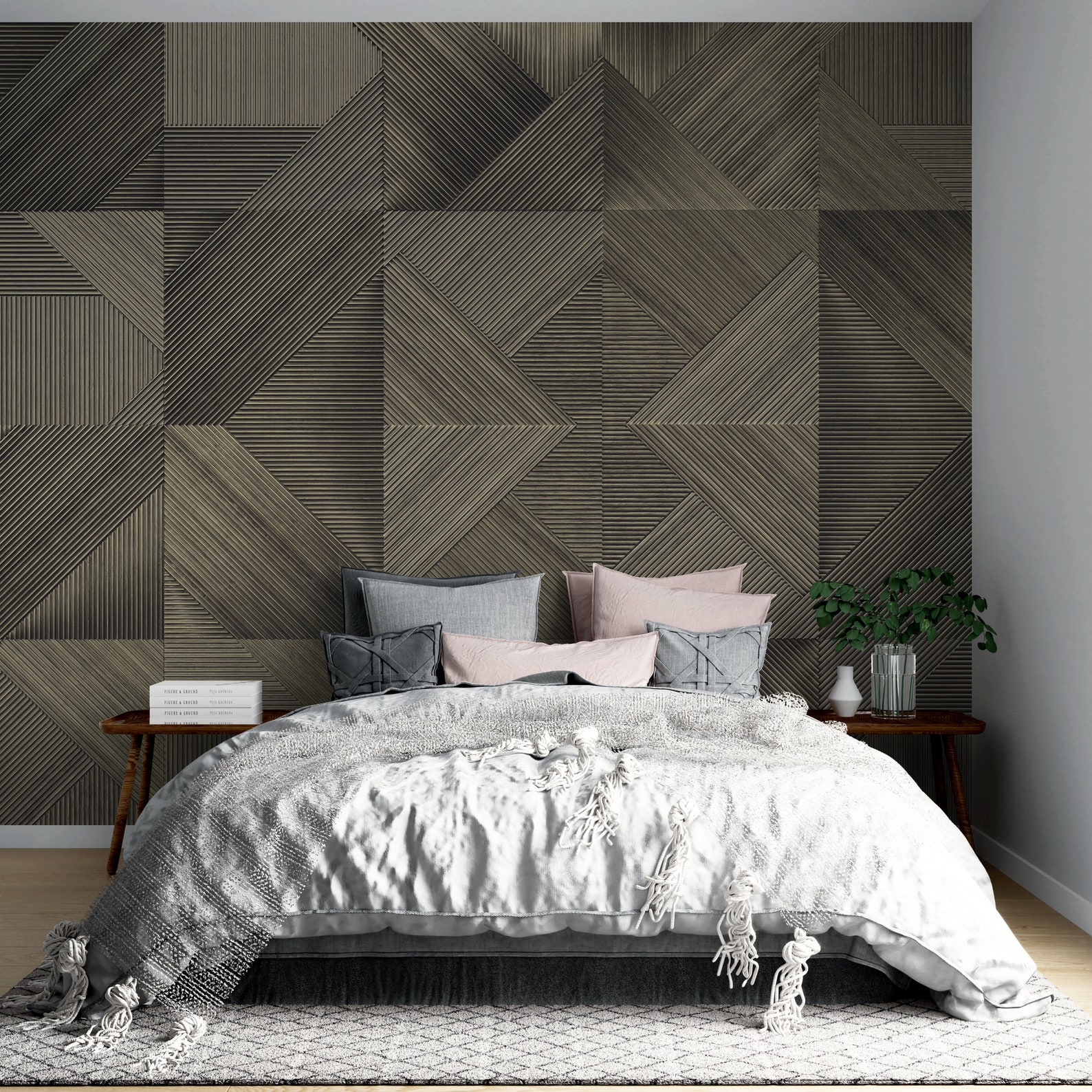 Grey Brown Wood Panel Wallpaper I 3D Effect Wood Panel Mural I ...