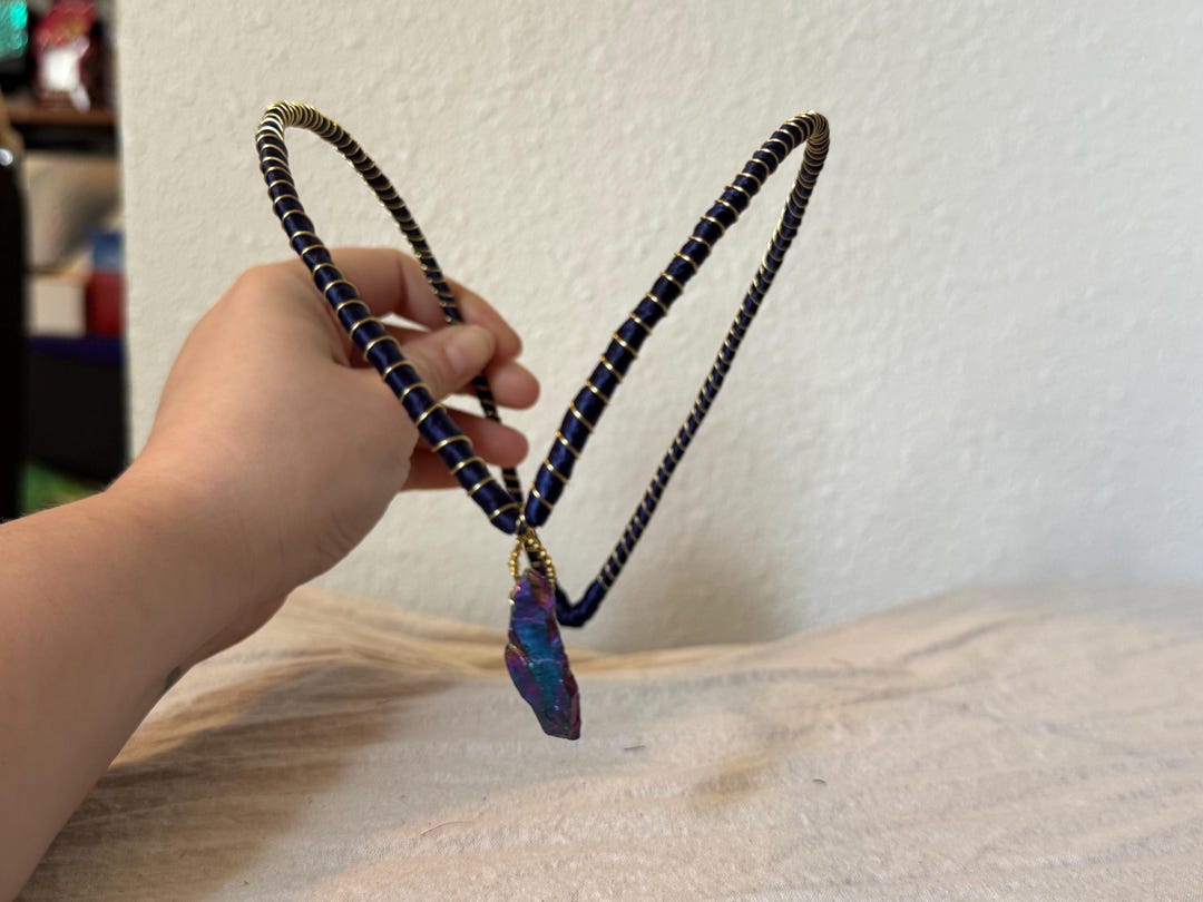 Celestial Fae Circlet: Mystic Court Tiara With Gemstone Pendant - Etsy
