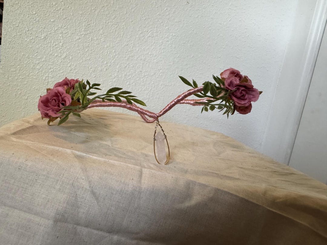 Spring Court Persephone Fae Fairy Faerie Fantasy Elf Crown Rose Quartz ...