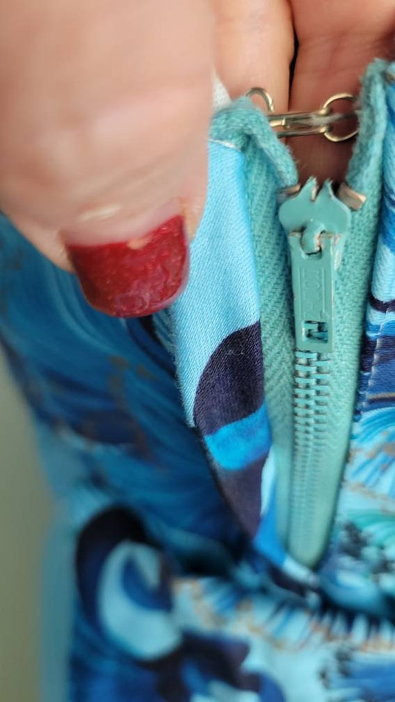 Vintage 1950s Hawaiian Togs Blue Hawaii Floral Maxi D… - Gem