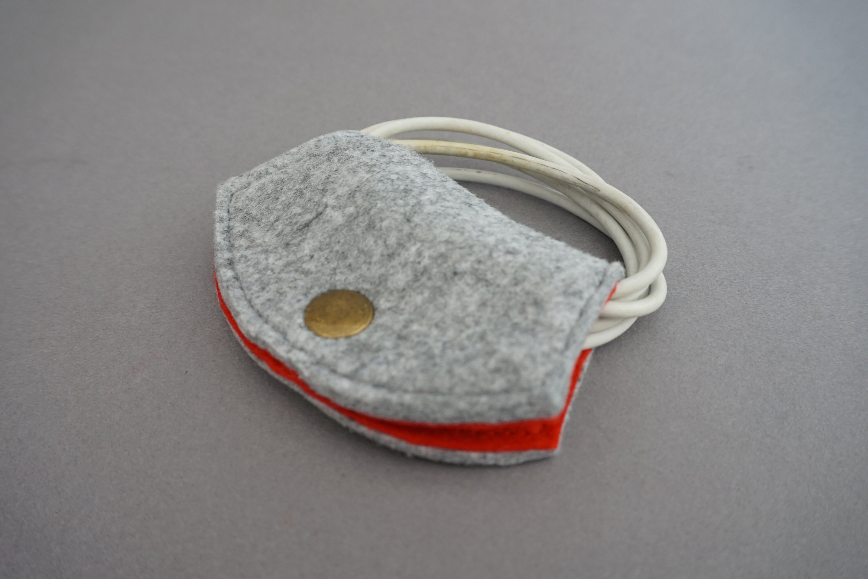 Felt Earphone Wrapper Light Grey Cable Holder Minimalist - Etsy