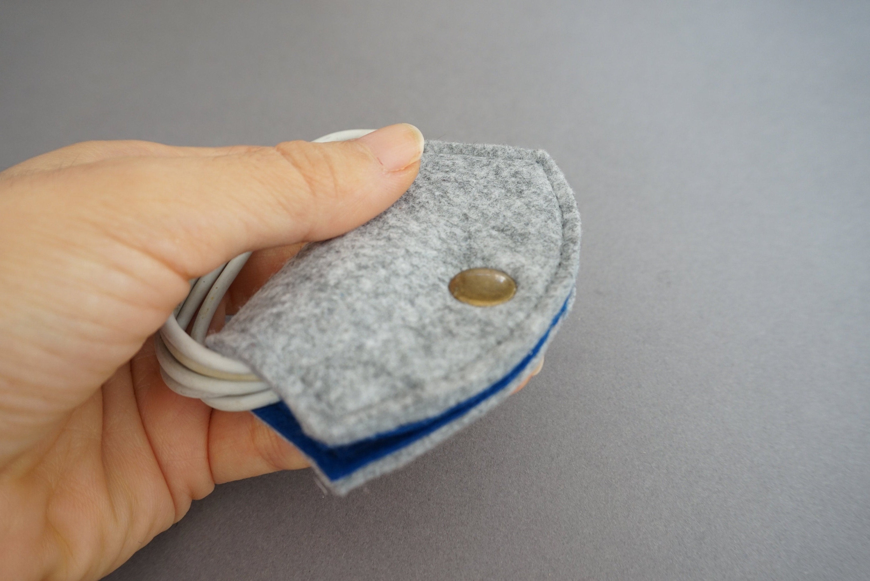 Felt Earphone Wrapper Light Grey Cable Holder Minimalist - Etsy