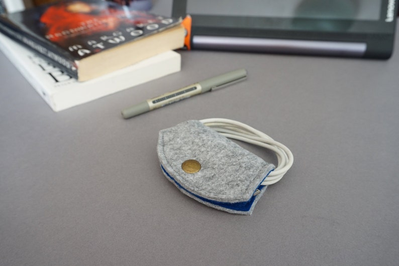 Felt Earphone Wrapper Light Grey Cable Holder Minimalist - Etsy