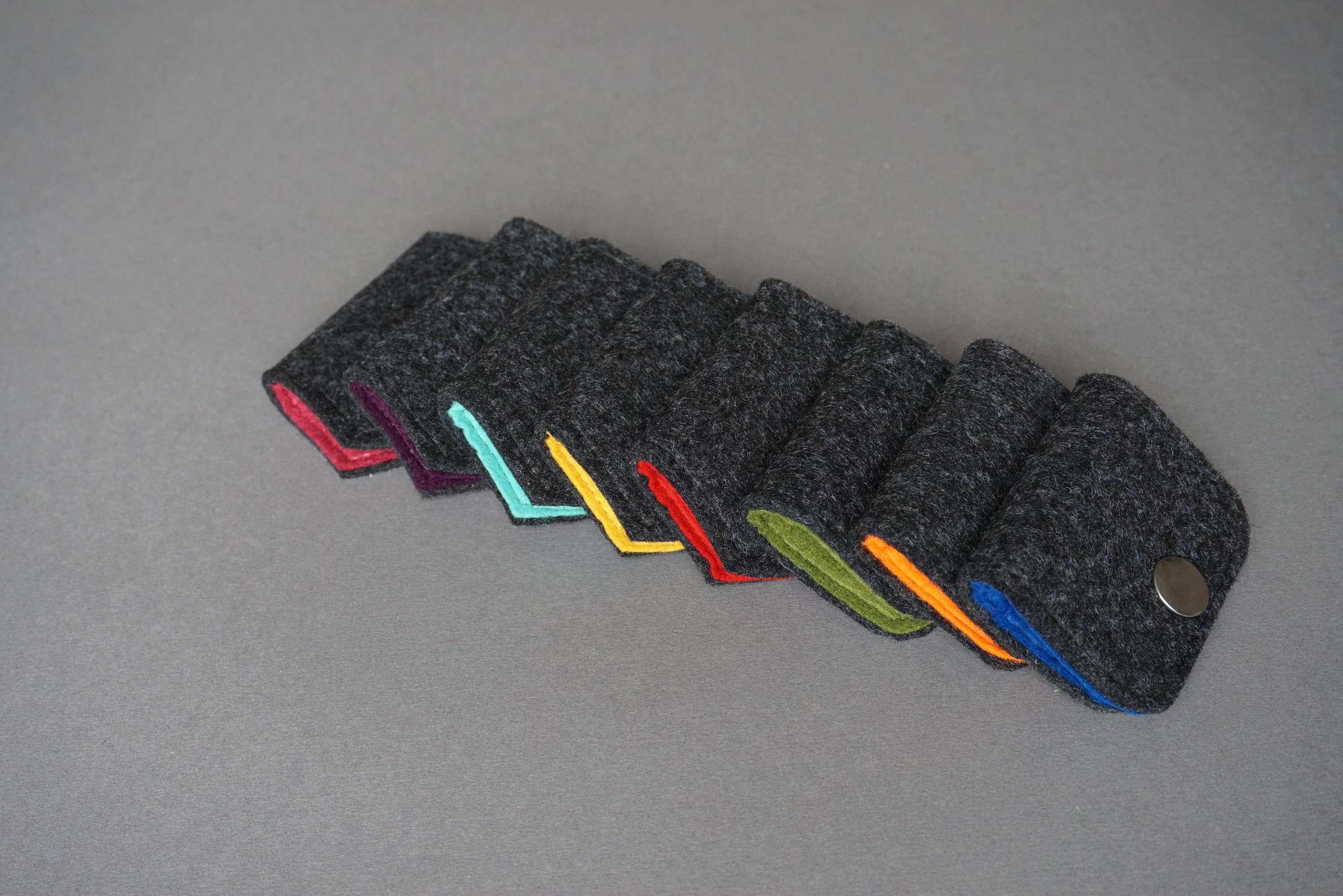 Felt Cable Wrap Holder, Dark Grey Earphone Wrap, Anthracite Cable ...