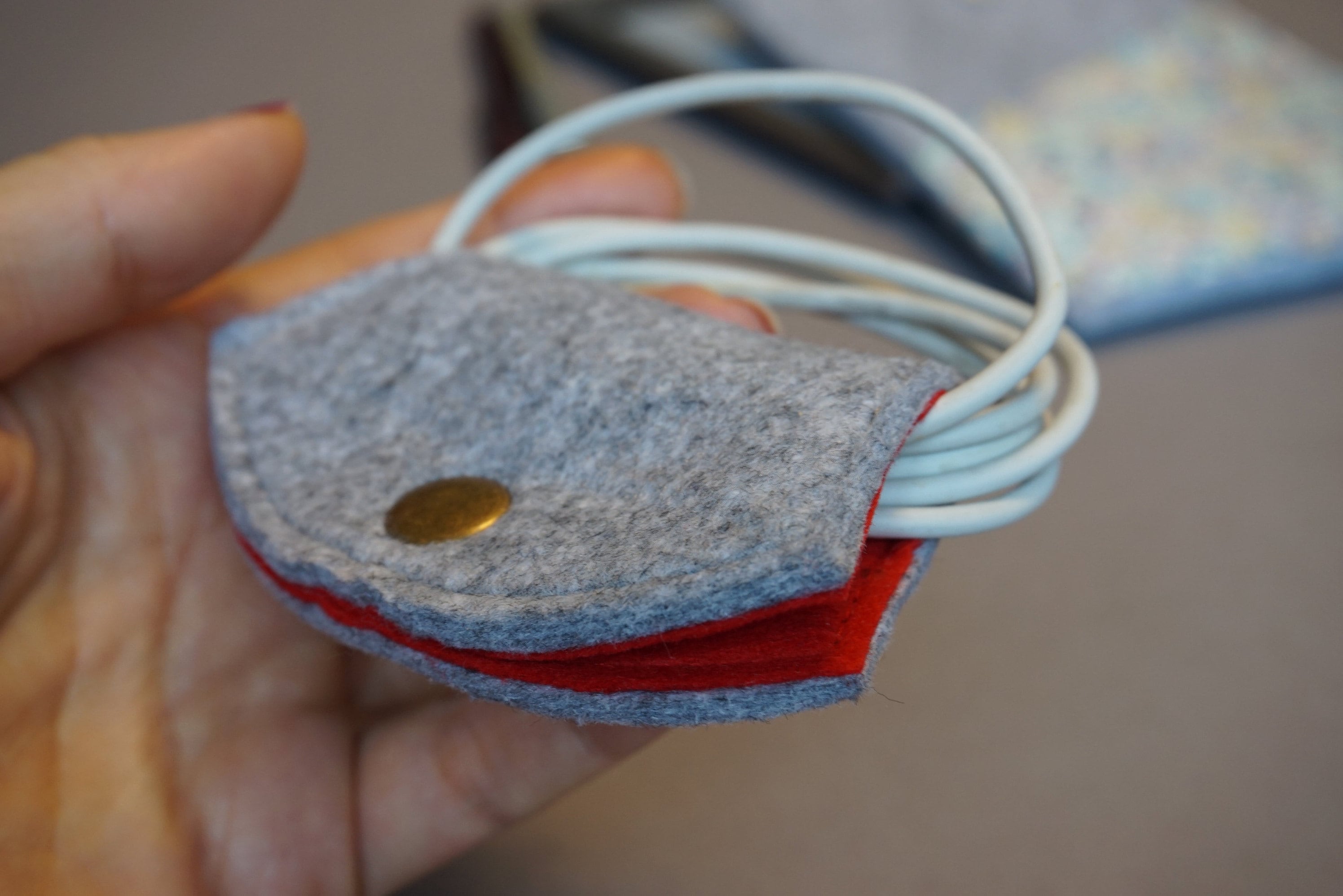 Felt Earphone Wrapper Light Grey Cable Holder Minimalist - Etsy