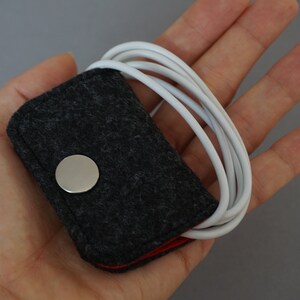 Felt Cable Wrap Holder, Dark Grey Earphone Wrap, Anthracite Cable ...