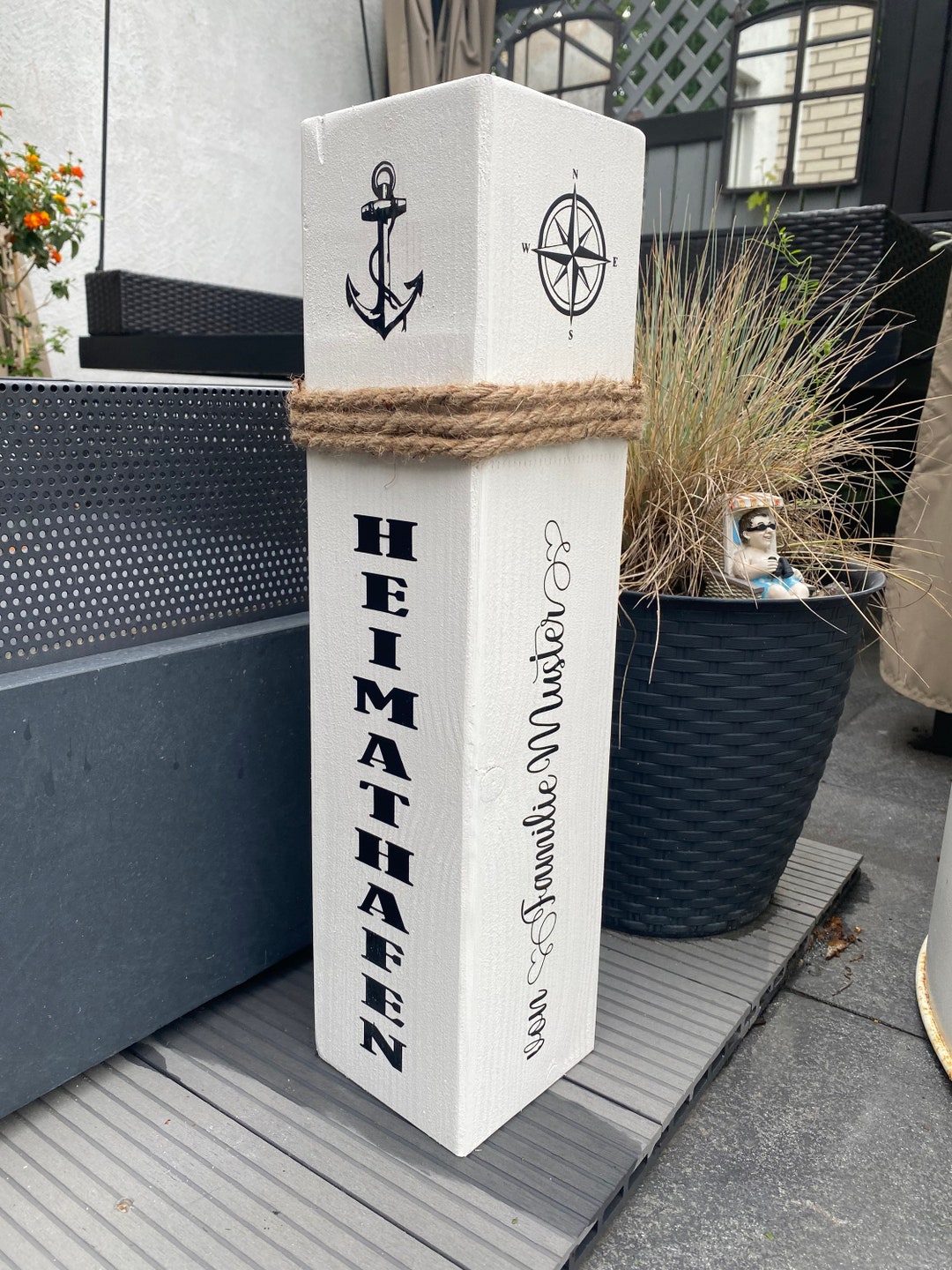 Custom Nautical Bollard – Personalized Wooden Post With Coordinates ...