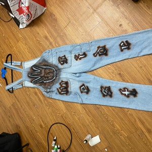 Airbrush Hip Hop Denim Jumper / Coveralls - Etsy