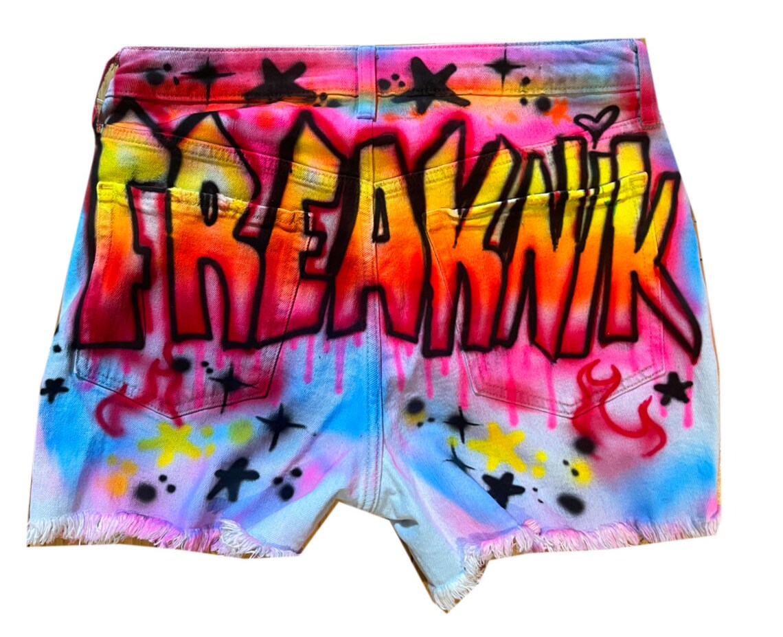Denim Airbrush Jean Shorts Airbrush Nyc - Etsy