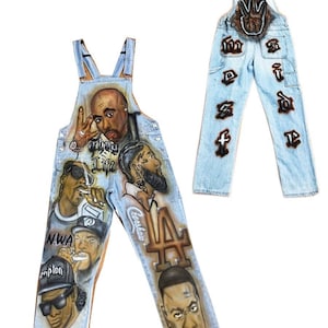 Airbrush Hip Hop Denim Jumper / Coveralls - Etsy