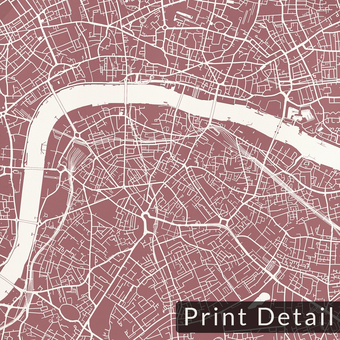 London Circle Map Print 3 Colors Available Simple Vintage - Etsy