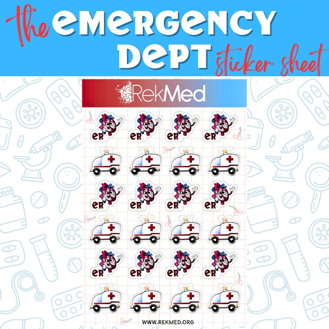 Emergency Room Sticker Sheet - Etsy